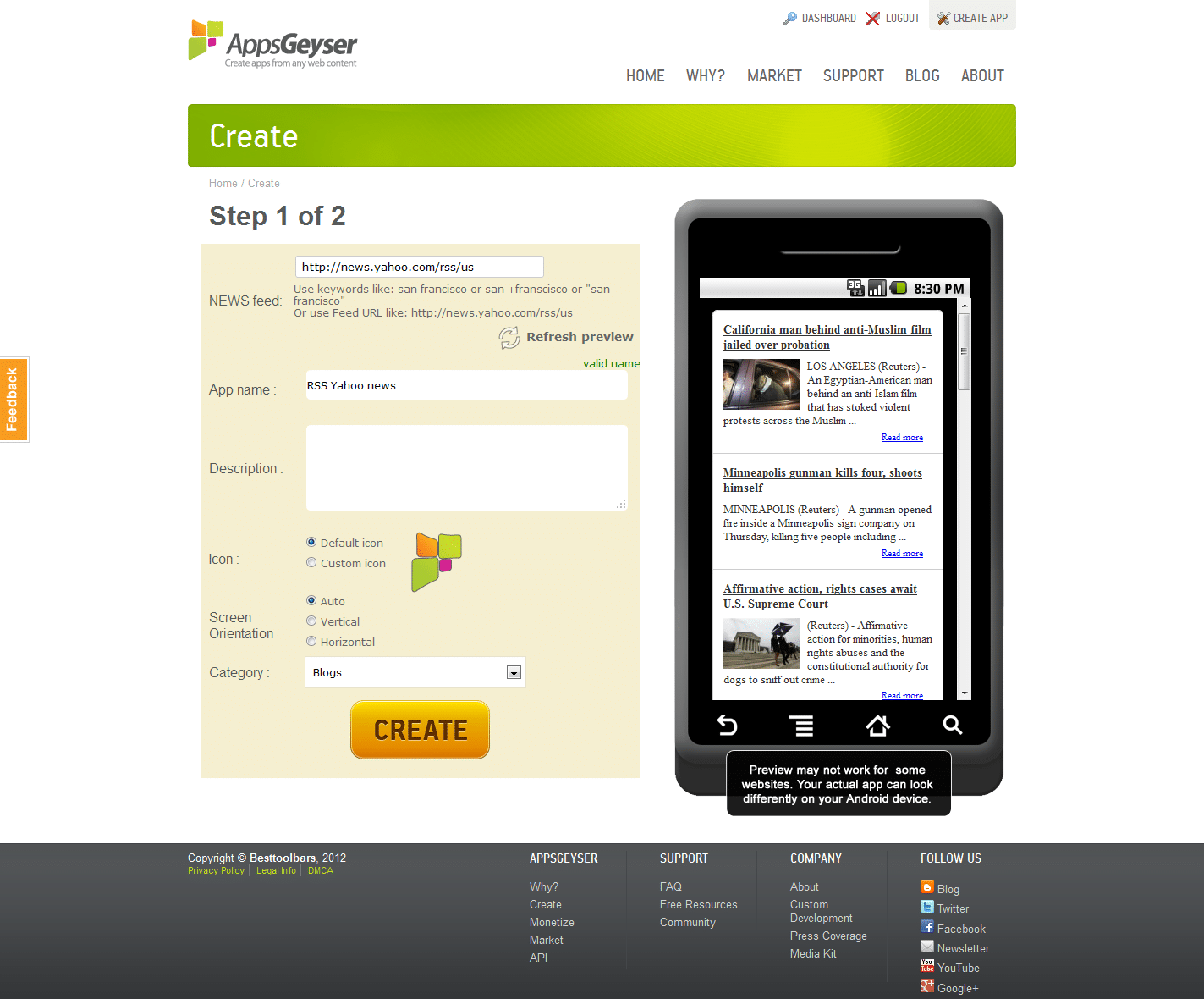 RSS Feed Android App RSS Feed Android App