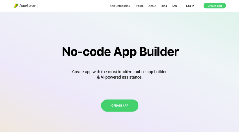 Create an App with AI & No Code App builder