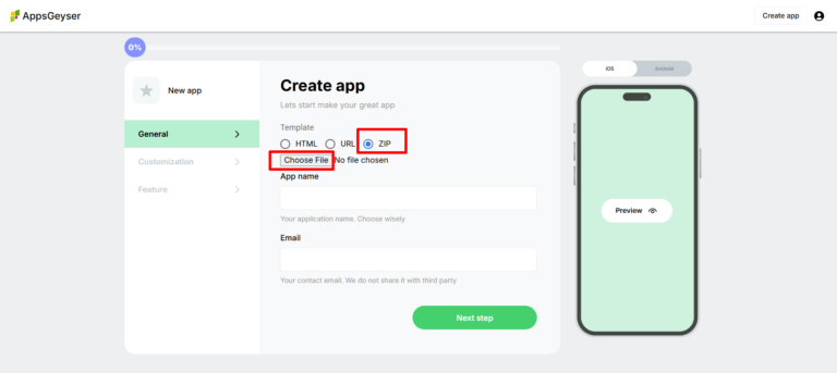 Convert ZIP Web Content to an App in 1 Minute | AppsGeyser Blog